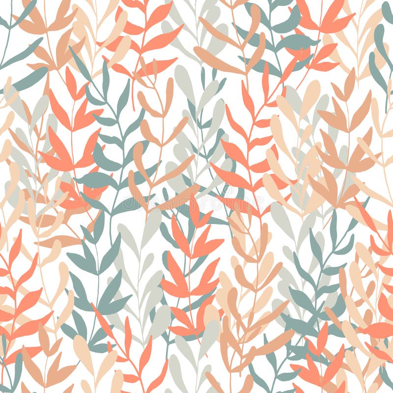Autumn Leaves Vector Seamless Pattern. Background for Fabrics, Prints ...