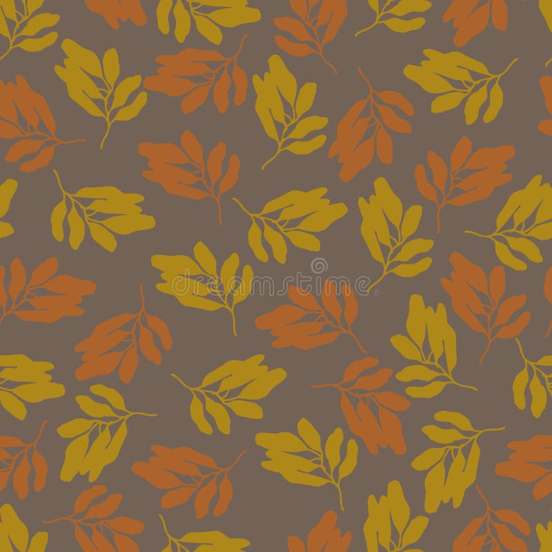 Autumn Leaves Vector Seamless Pattern. Background for Fabrics, Prints ...