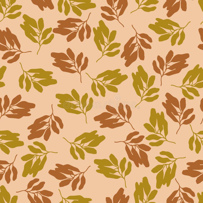 Autumn Leaves Vector Seamless Pattern. Background for Fabrics, Prints ...