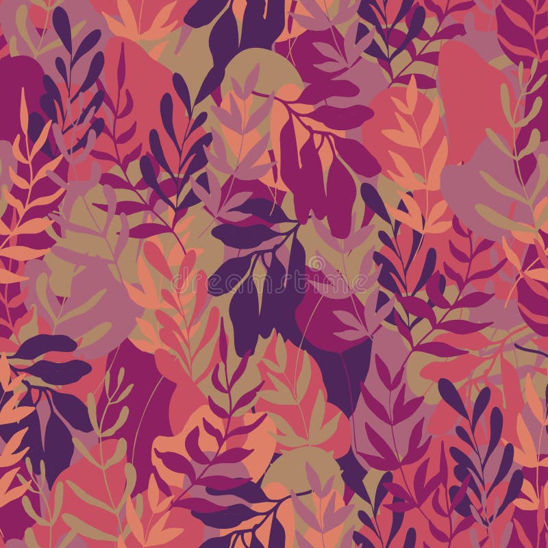 Autumn Leaves Vector Seamless Pattern. Background for Fabrics, Prints ...