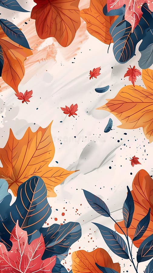 Autumn Leaves Vertical Trendy Background Stock Illustration ...