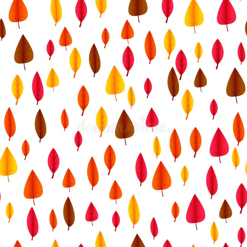 Autumn Leaves on a White Background. Seamless Pattern Stock ...