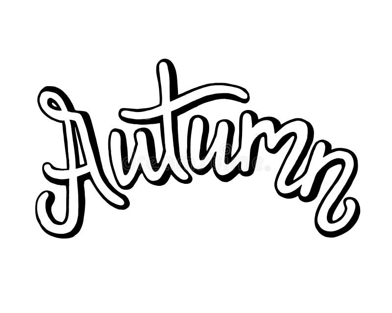 Autumn Lettering. Hand Written Typography Stock Vector - Illustration ...