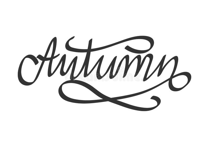 Autumn Lettering. Handwritten Brush Calligraphy Stock Vector ...