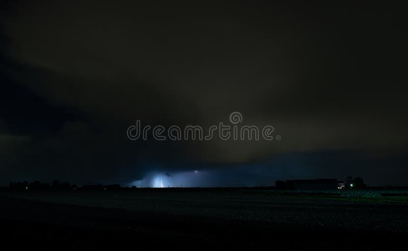 Thunderstorm with Distant Lightning Stock Image - Image of fear, clouds ...