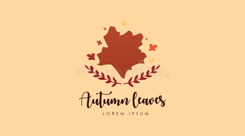 Autumn Logo Design Concept Vector Isolated in Black Background Stock ...