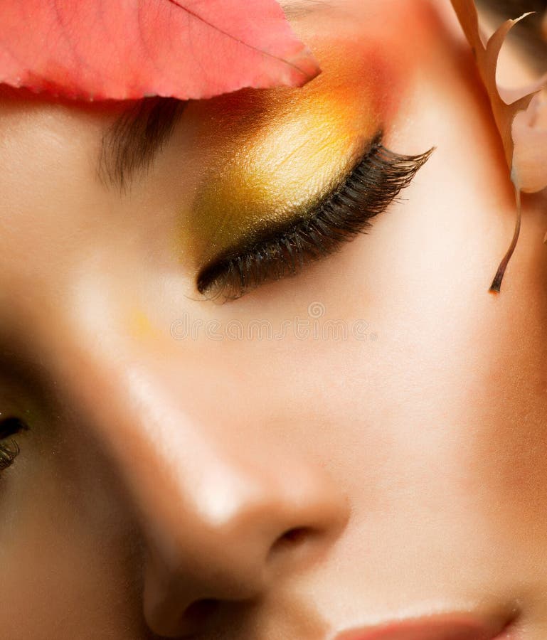 Autumn Makeup Closeup stock photo. Image of makeup, design - 27256048