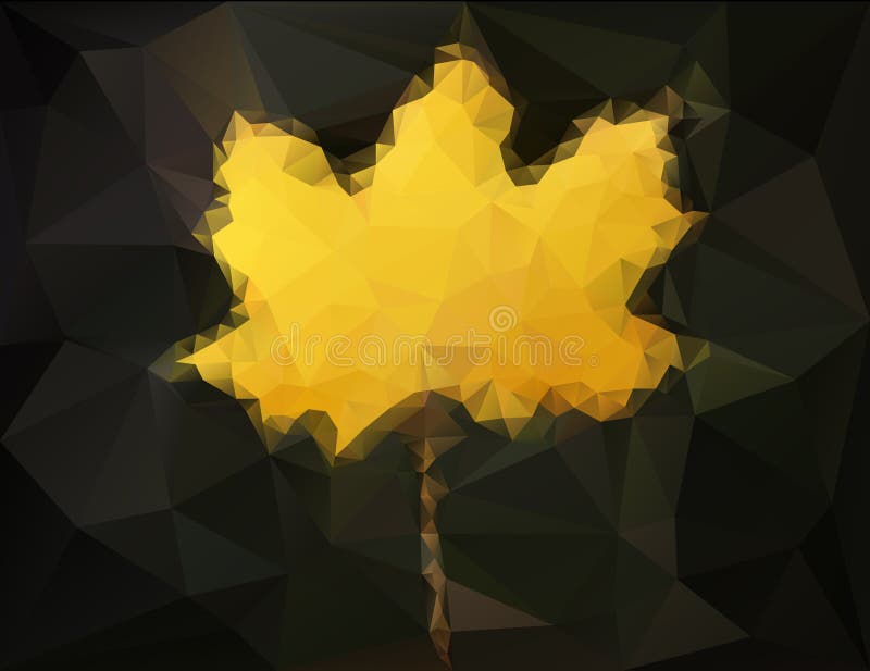 Autumn Maple Leaf - Abstract Low Poly Art Stock Vector - Illustration ...