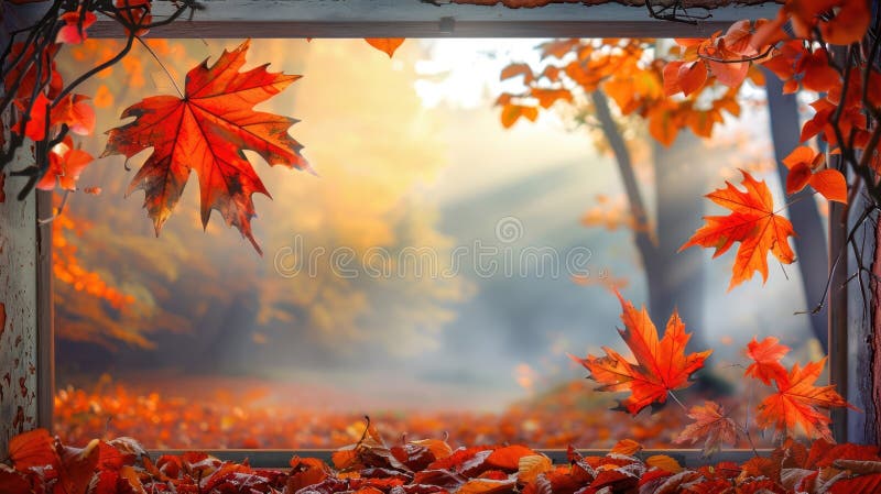 The Autumn Maple Leaves.AI Generated Image Stock Image - Image of ...