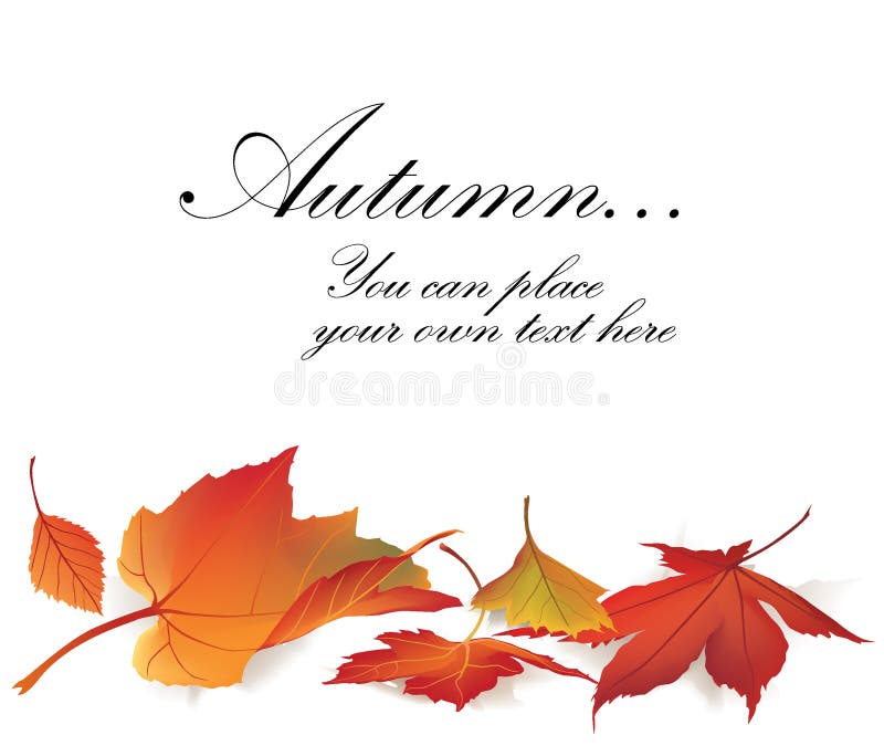 Hand Drawn Word Autumn in Watercolor Leaves Frame Stock Vector ...