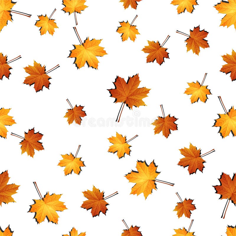 Autumn Maple Leaves Seamless Pattern Background Stock Vector ...