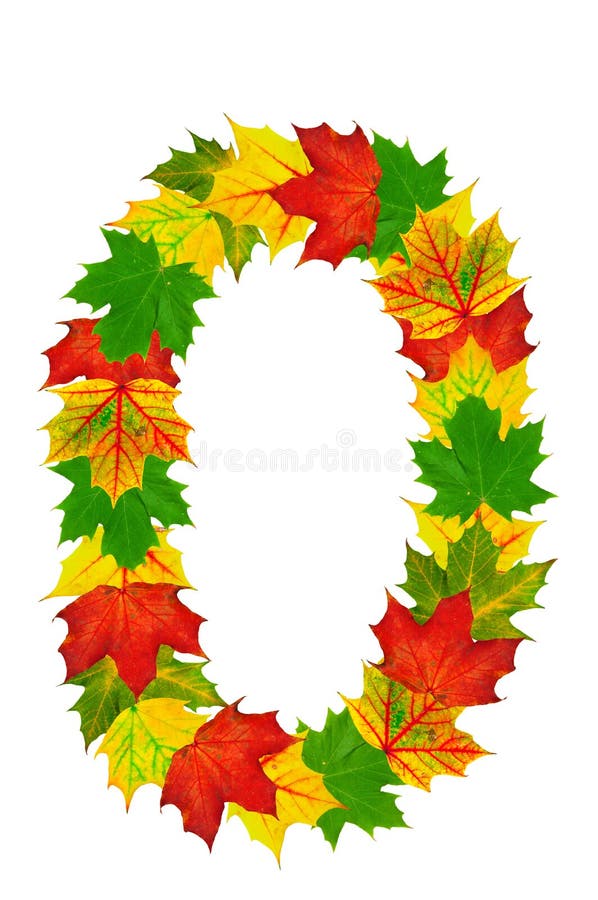 Autumn Maple Leaves in the Shape of Number 0 Stock Image - Image of ...