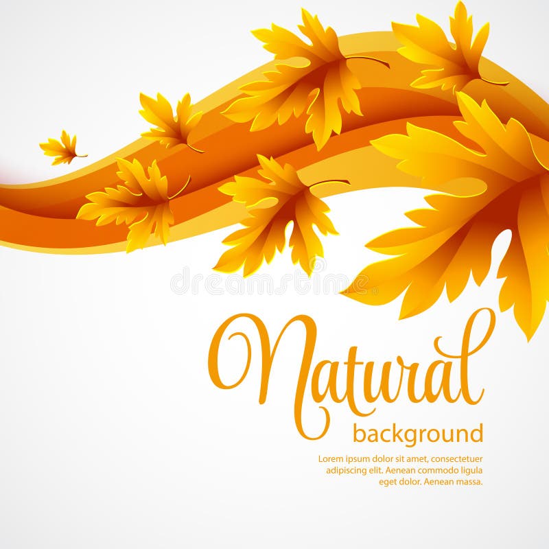 Autumn Maple Leaves on Wave Background Stock Vector - Illustration of ...