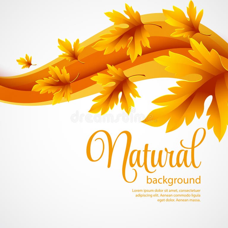 Autumn Maple Leaves on Wave Background Stock Vector - Illustration of ...