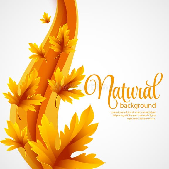 Autumn Maple Leaves on Wave Background Stock Vector - Illustration of ...