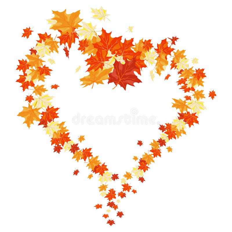 Autumn Leaves Heart stock vector. Illustration of leaf - 11262963