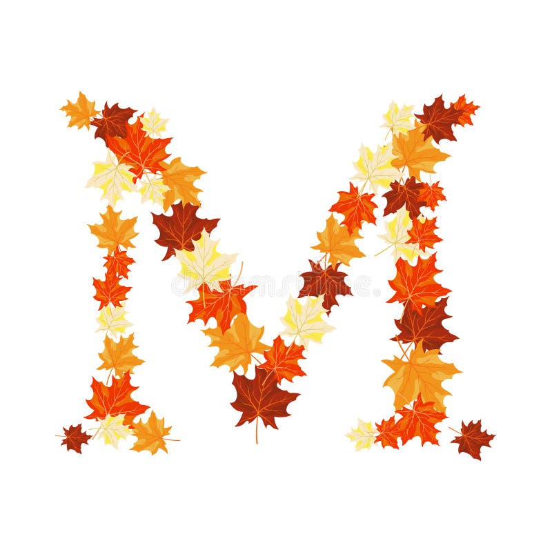 Autumn Maples Leaves Letter Stock Vector - Illustration of decoration ...