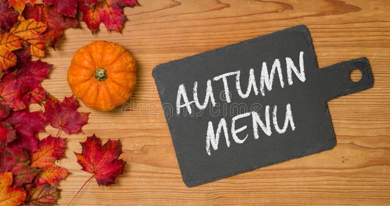 Autumn Menu stock photo. Image of kitchen, blackboard - 101553418