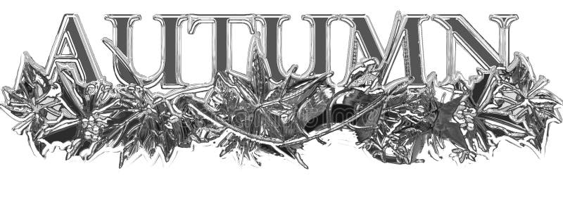 Autumn with Metallic Effect Stock Illustration - Illustration of leaves ...