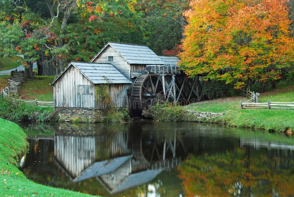 Autumn Mill stock image. Image of reflection, ridge, architectute - 1535523