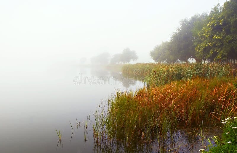 Autumn Mist stock image. Image of norfolk, mist, lake - 15275069