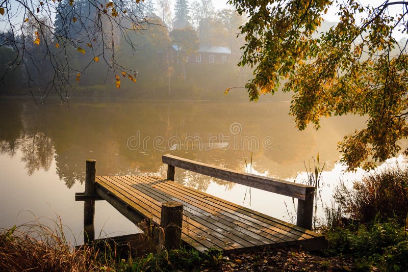 Autumn Mist stock image. Image of water, pond, silence - 26784999