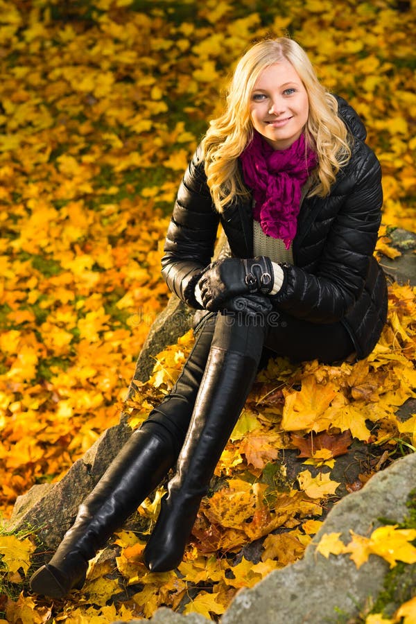 Autumn moment stock image. Image of adult, hair, october - 27119673