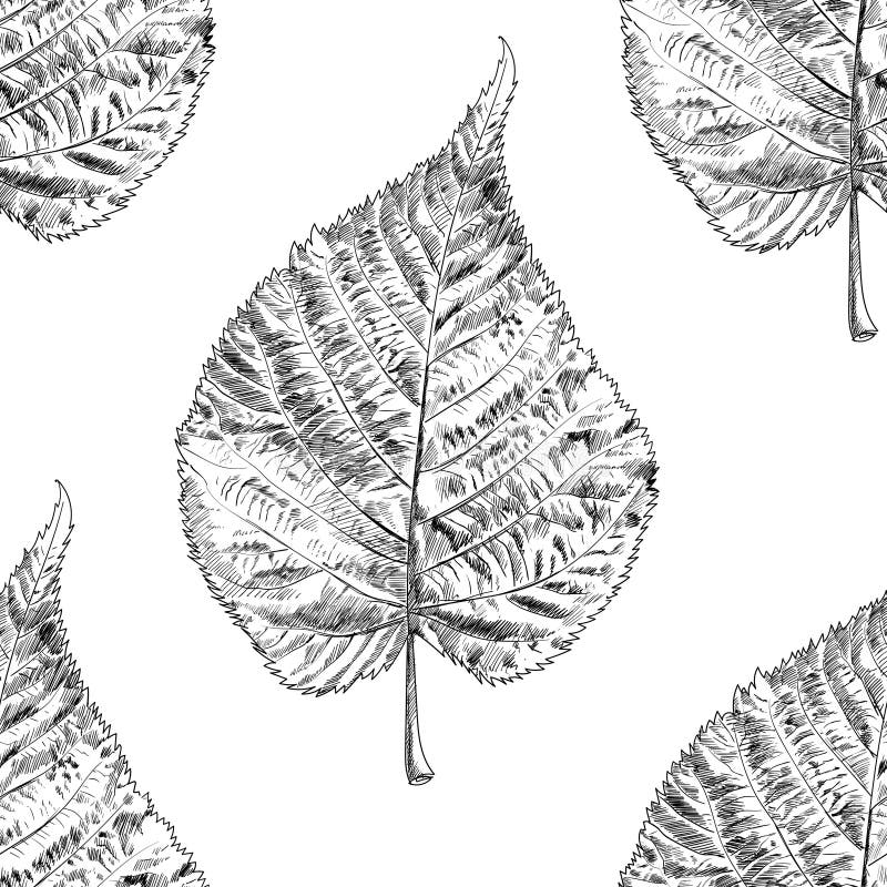 Autumn Monochrome Seamless Stylized Leaf Pattern. Stock Vector ...