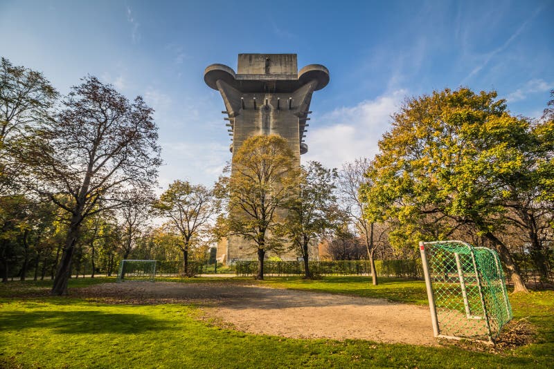 Augarten Park in Fall, Vienna, Austria Stock Photo - Image of flak ...