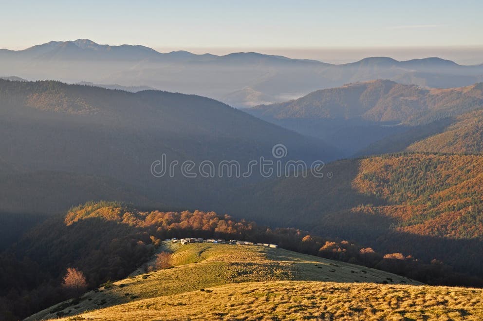 Autumn Morning in Mountains. Stock Image - Image of landscape ...