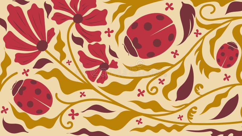 Autumn Motion Video Animation, Lady Beetle with Flower Animation Video ...