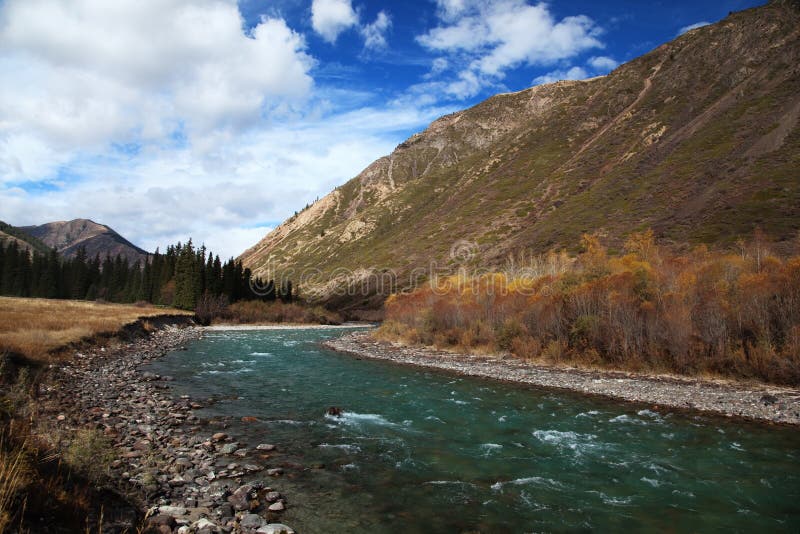Autumn mountain river stock photo. Image of extreme, remote - 16666898