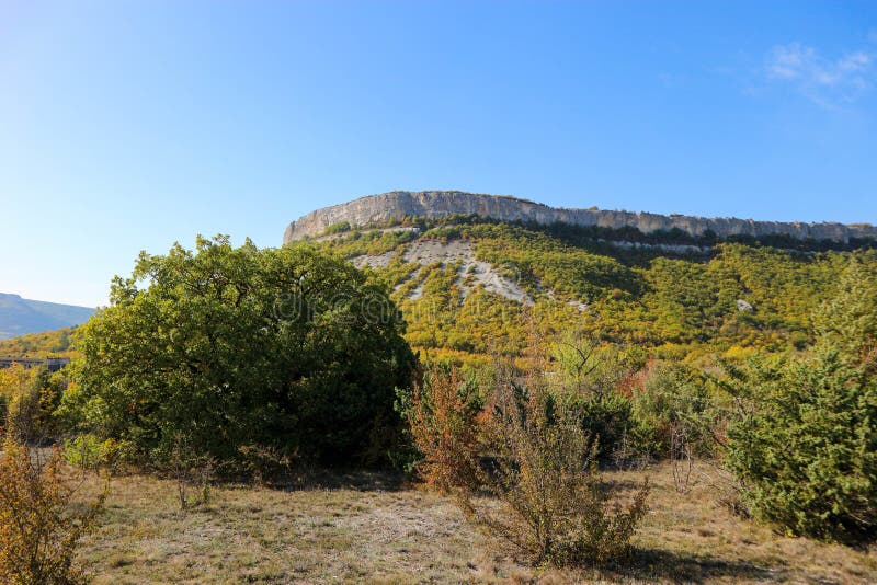 Autumn in the Mountains Limestone Cliff Surrounded by Colorful Forest ...