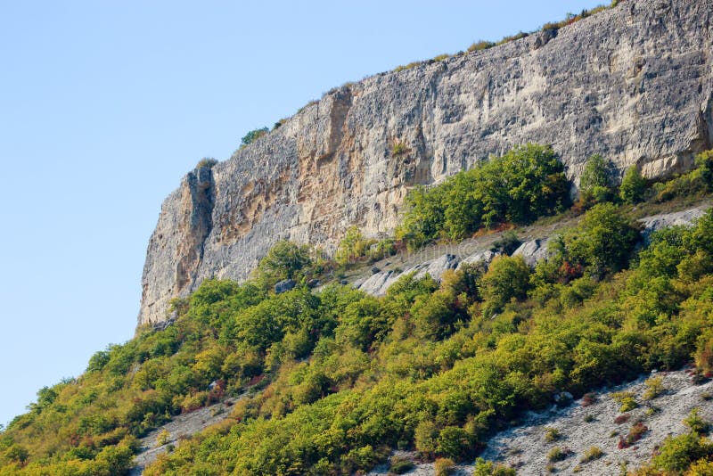 Autumn in the Mountains Limestone Cliff Surrounded by Colorful Forest ...
