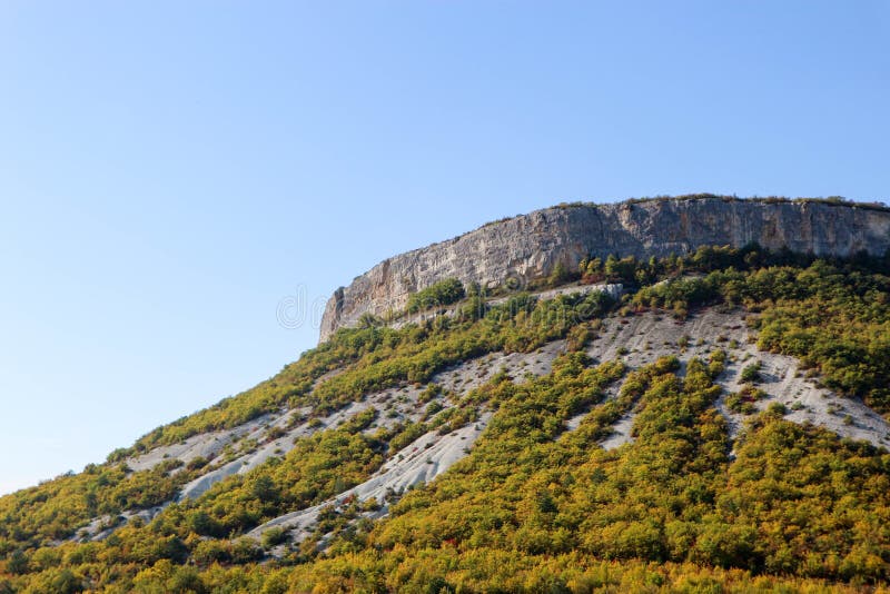 Autumn in the Mountains Limestone Cliff Surrounded by Colorful Forest ...