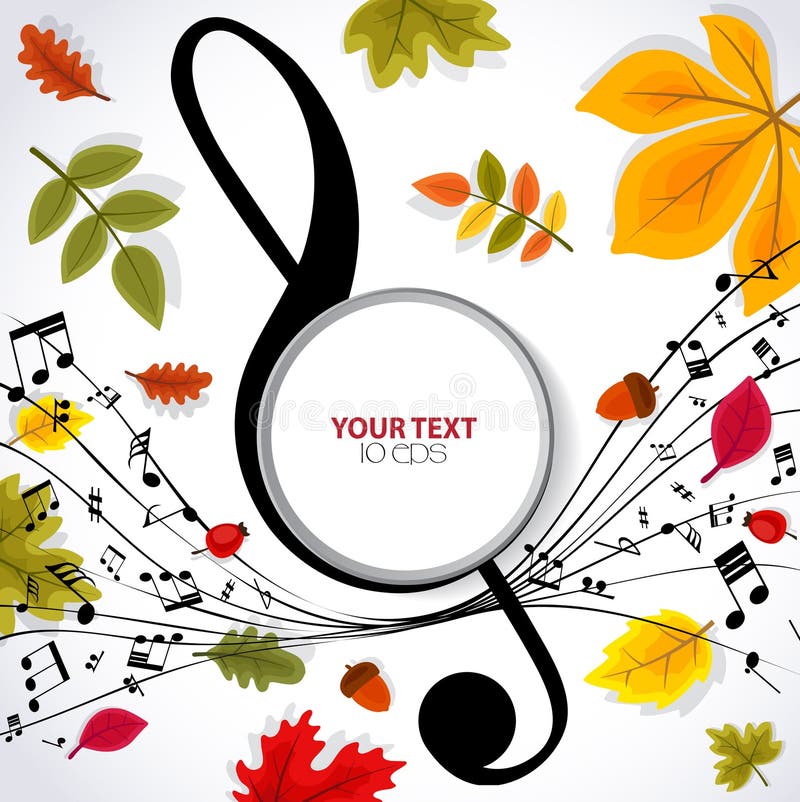 Autumn musical background stock vector. Illustration of backdrop ...