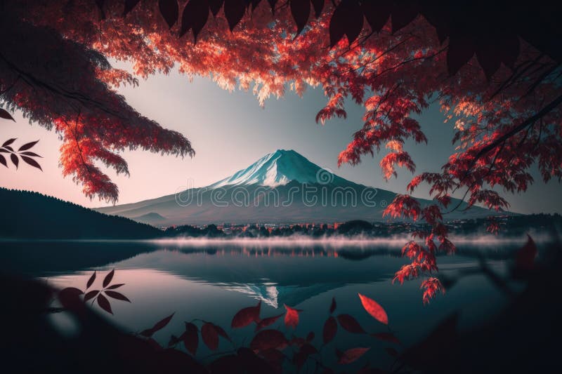 Autumn Natural Mountain Background. Illustration AI Generative Stock ...