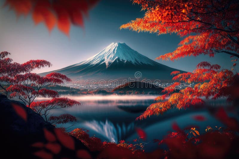Autumn Natural Mountain Background. Illustration AI Generative Stock ...