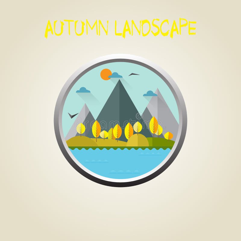 Autumn Nature Design Isolated on Circle Stock Illustration ...