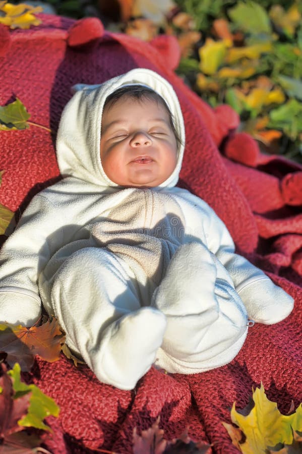 Autumn newborn baby stock image. Image of infant, cover - 40113263