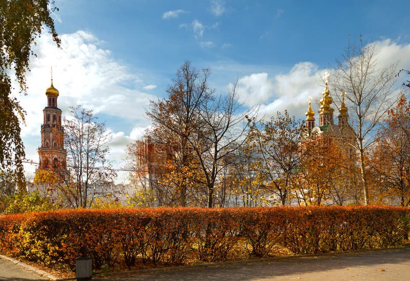 Autumn Novodevichy Monastery in Moscow, Russia. Stock Image - Image of ...