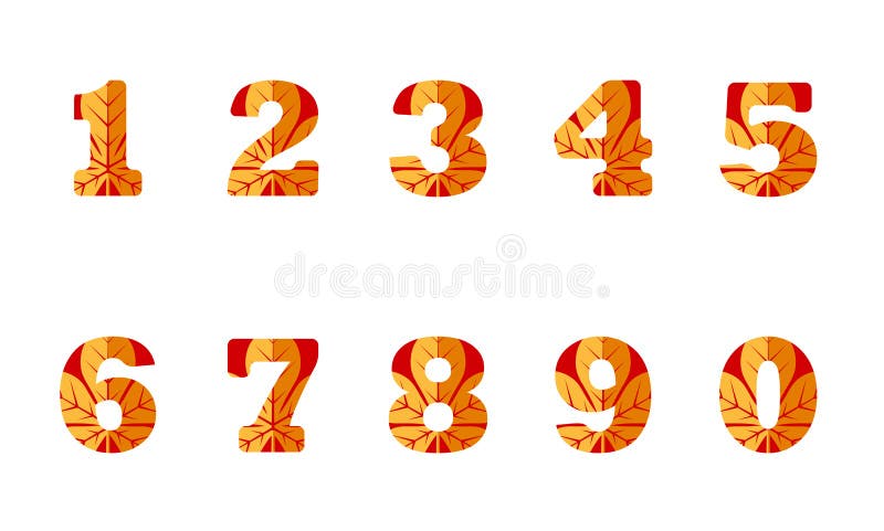 Autumn Numbers. Figure 2 is Laid Out of Acorns Stock Illustration ...