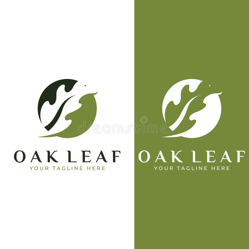 Autumn Oak Leaf Logo and Oak Tree Logo. with Easy and Simple Editing of ...