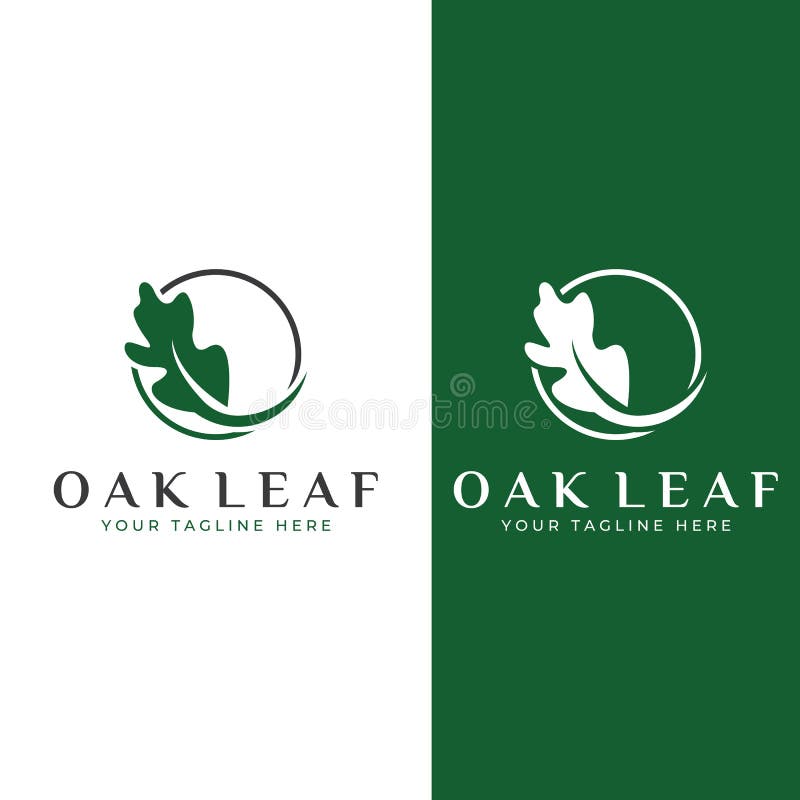 Autumn Oak Leaf Logo and Oak Tree Logo. with Easy and Simple Editing of ...