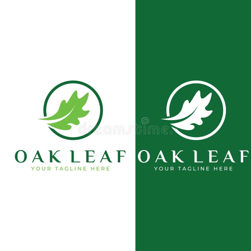 Autumn Oak Leaf Logo and Oak Tree Logo. with Easy and Simple Editing of ...
