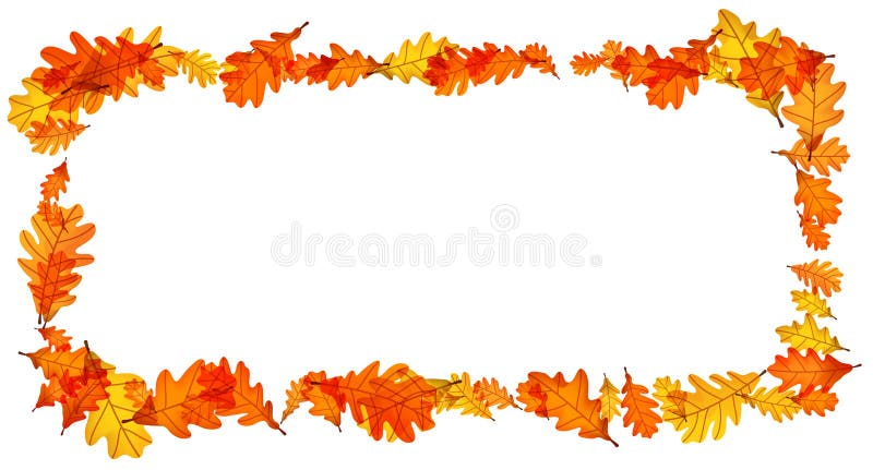 Autumn Oak Leaf Oval Frame Vector Stock Illustration - Illustration of ...