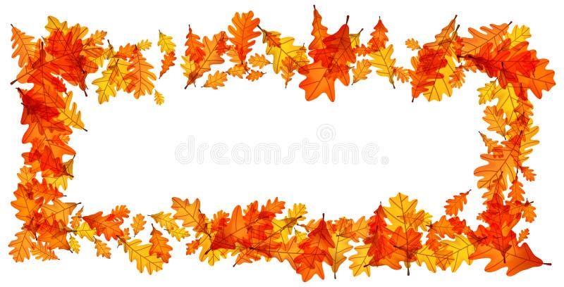 Autumn Oak Leaf Rectangle Frame Vector Stock Vector - Illustration of ...