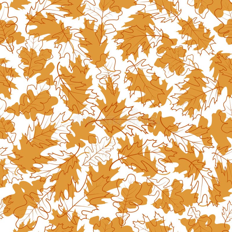 Autumn Oak Leaf Silhouettes Seamless Pattern Stock Image - Image of ... Autumn Oak Leaf Silhouettes Seamless Pattern Stock Image - Image of ...