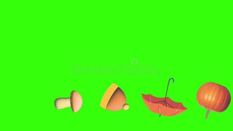Autumn Object Animation on Green Screen Graphic Elements Stock Footage ...
