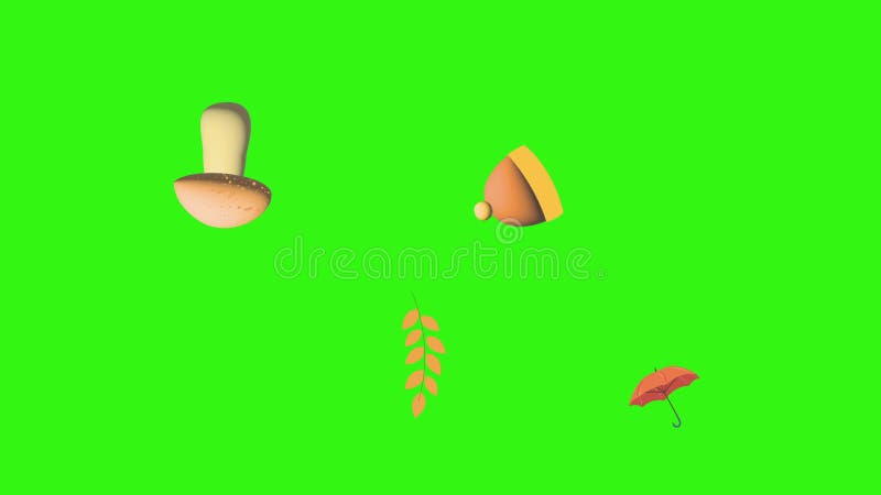 Autumn Object Animation on Green Screen Graphic Elements Stock Footage ...
